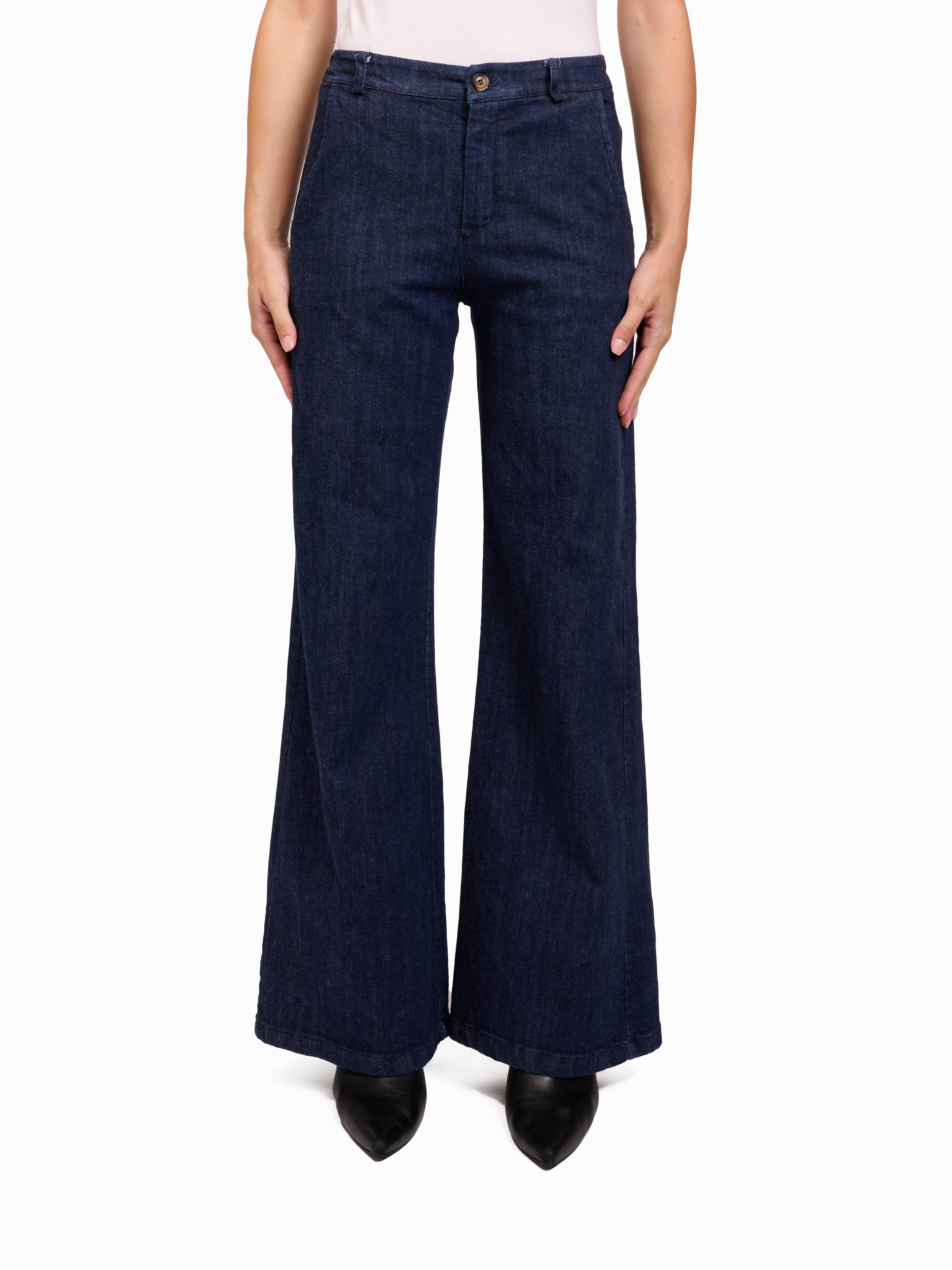 IDENTITY - JEANS PALAZZO CON ELASTICO - DENIM