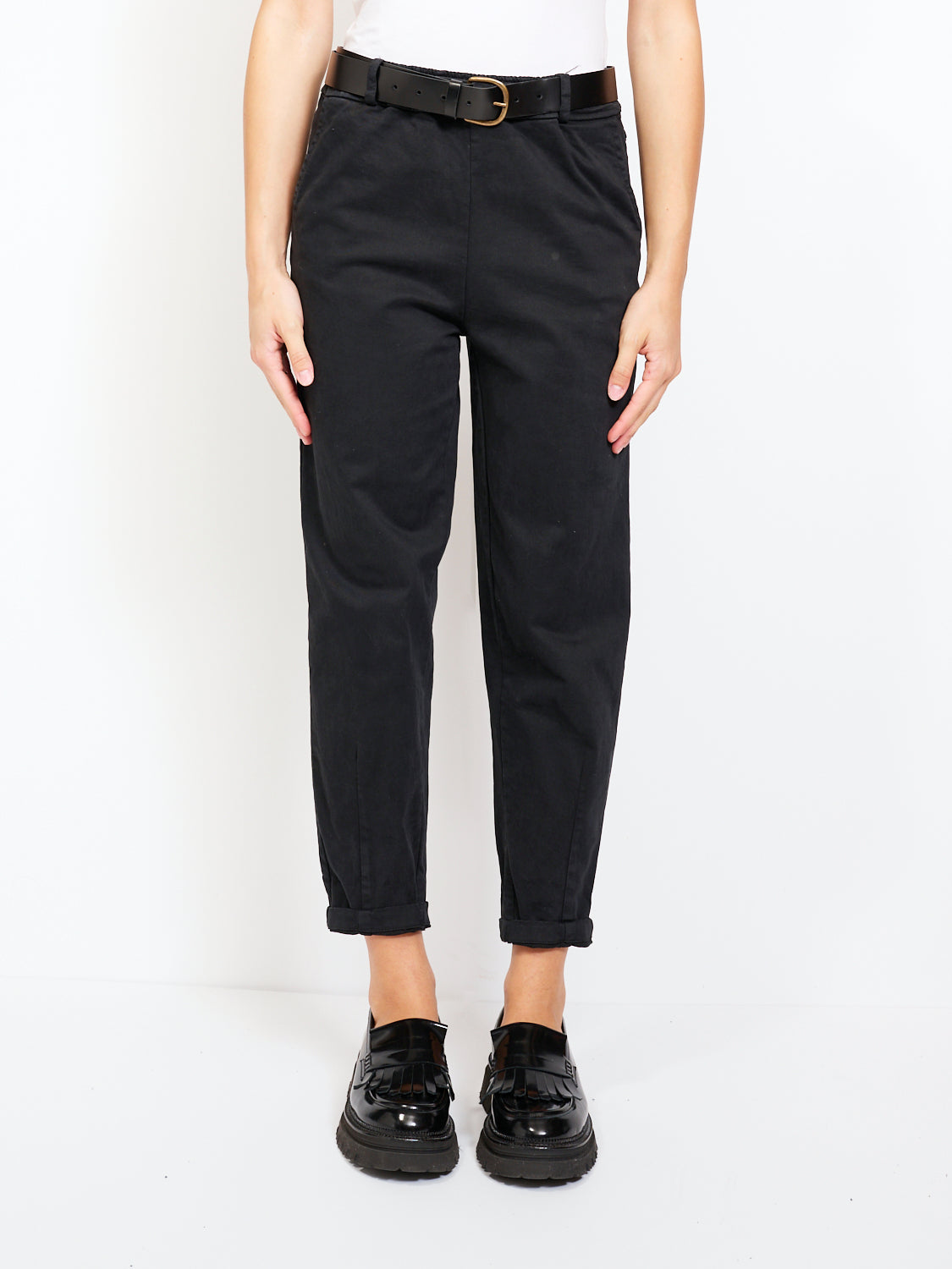 IDENTITY - PANTALONE CON ELASTICO - NERO