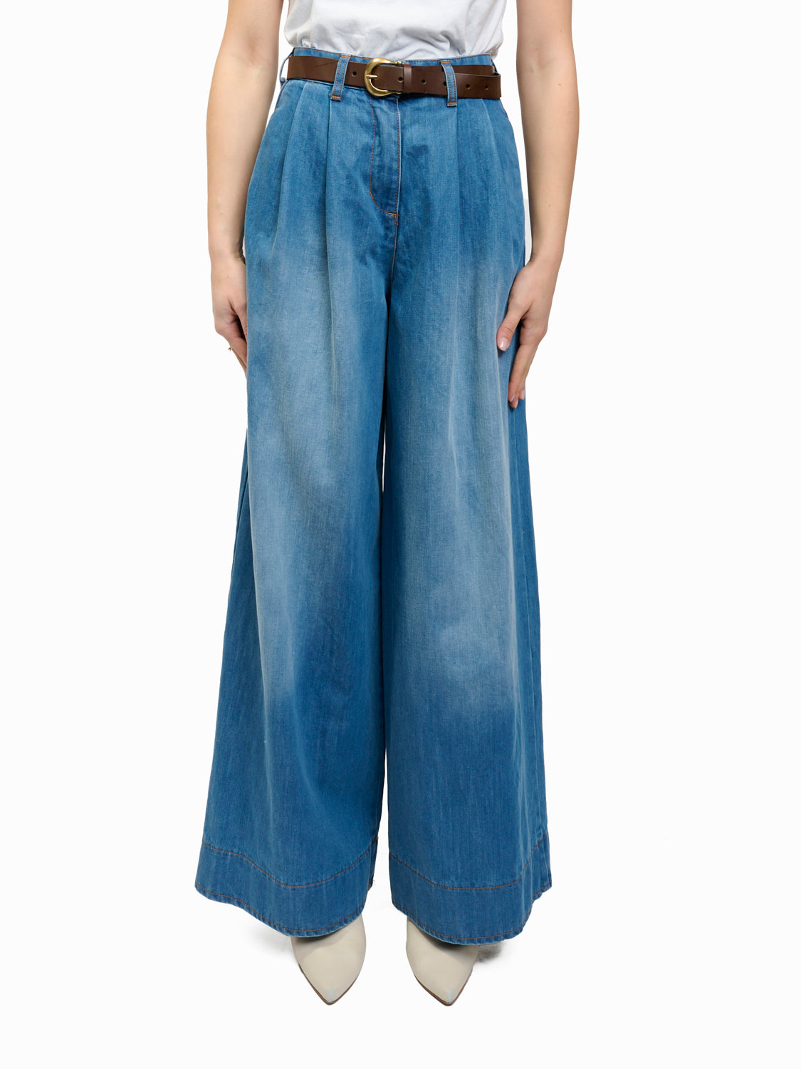 TENSIONE IN - PANTALONE JEANS CON PENCE - BLU